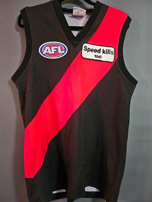 Vintage Essendon Bombers Home Jersey With AFL & Speed Kills Patches ...
