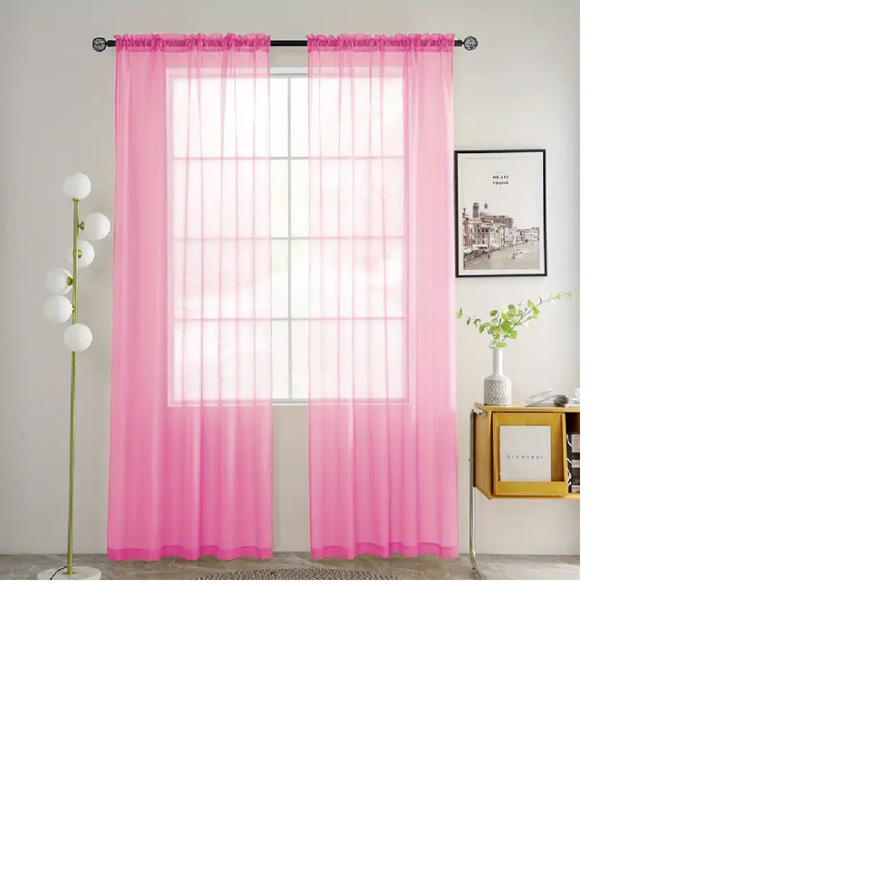 Sheer 4 Pc Window Treatments Curtain Panels 84 Inch Long Polyester (8 ...
