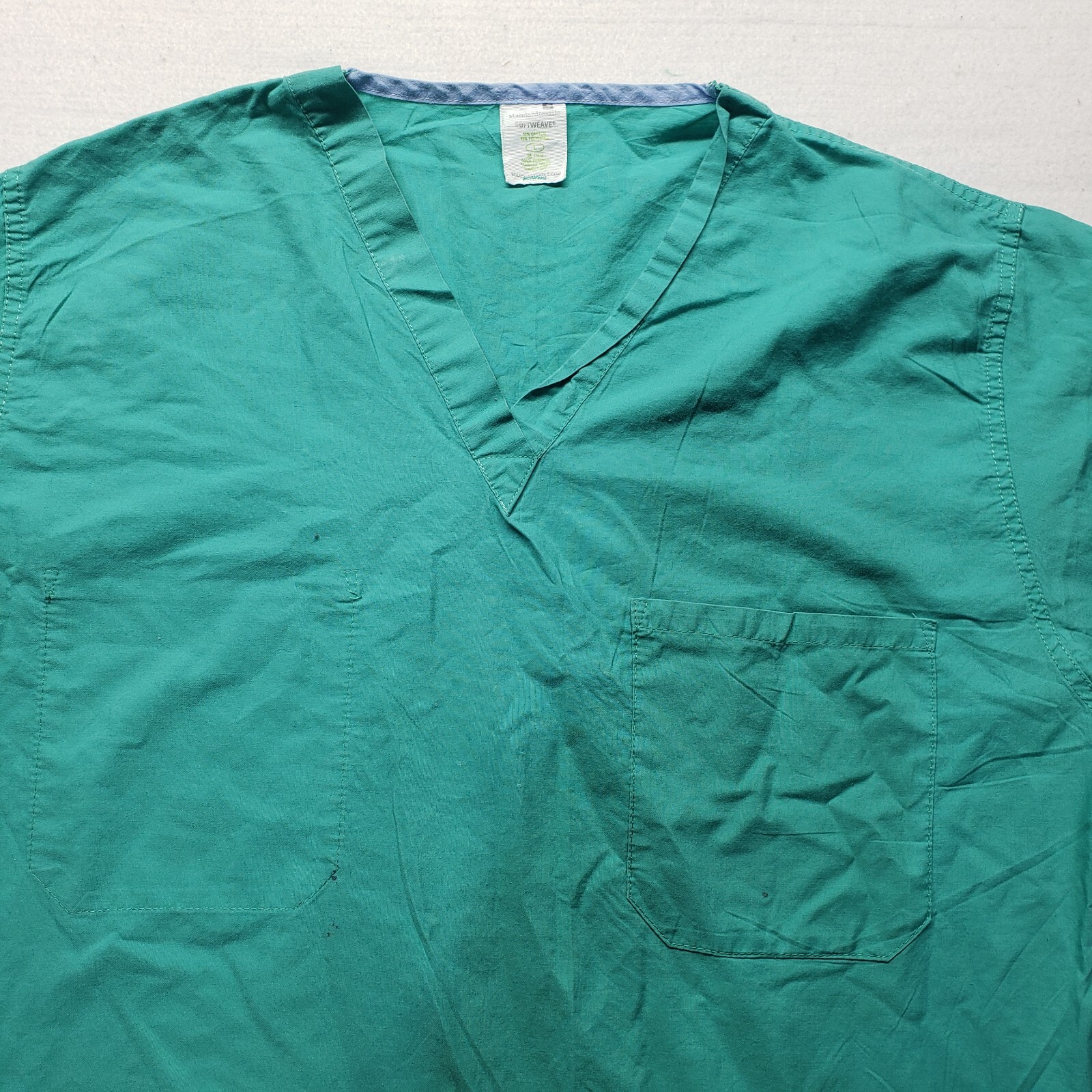 Standard Textile Softweave Green Turquoise Short Sleeve Scrub Top Size ...
