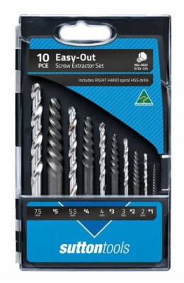 NEW Sutton Tools EZY OUT 10 Piece Screw Extractor Set Easy-Out M4-M20 ...