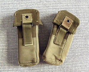 2 Israel IDF Army Ammo Pouches webbing Lebanon dated 1983 brown/khaki ...