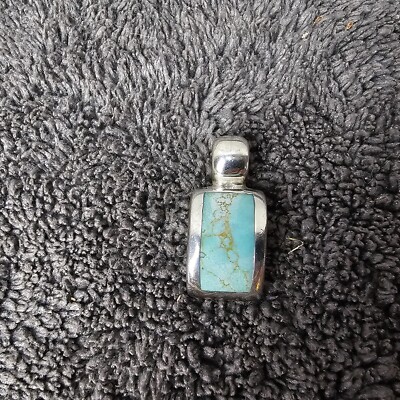 Vintage .925 Sterling Silver MEXICO ATI Turquoise Inlay Pendant | eBay