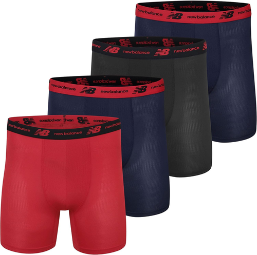 New Balance Men's Mesh 5" No Fly Boxer Brief (4 Pack) | eBay