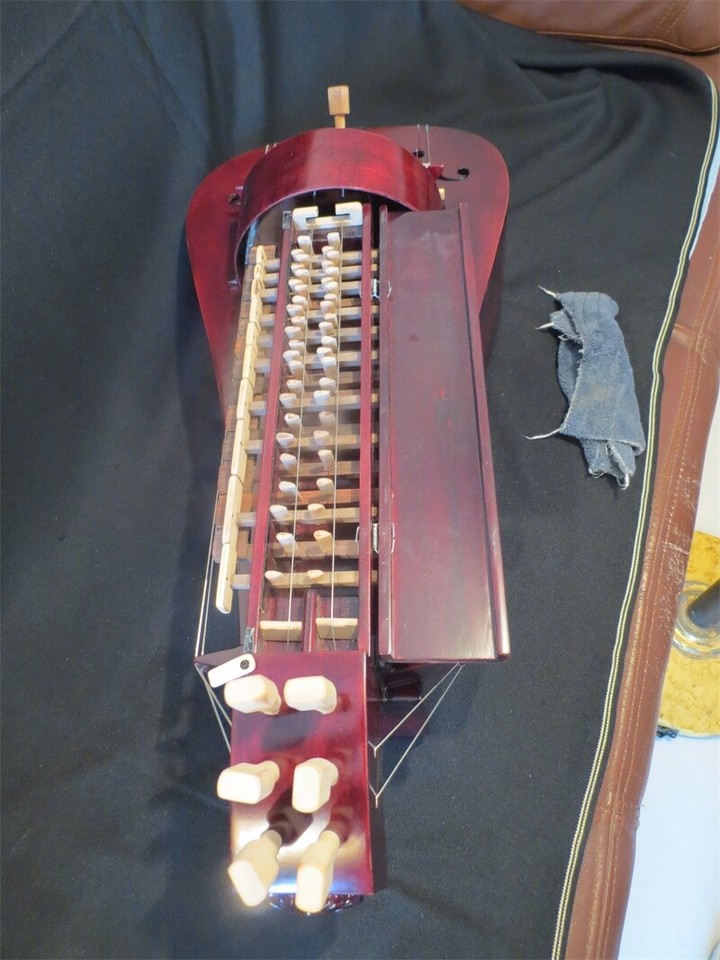 Hand Made 6 strings 24 keys Hurdy Gurdy, bird's eye Maple wood Hurdy ...