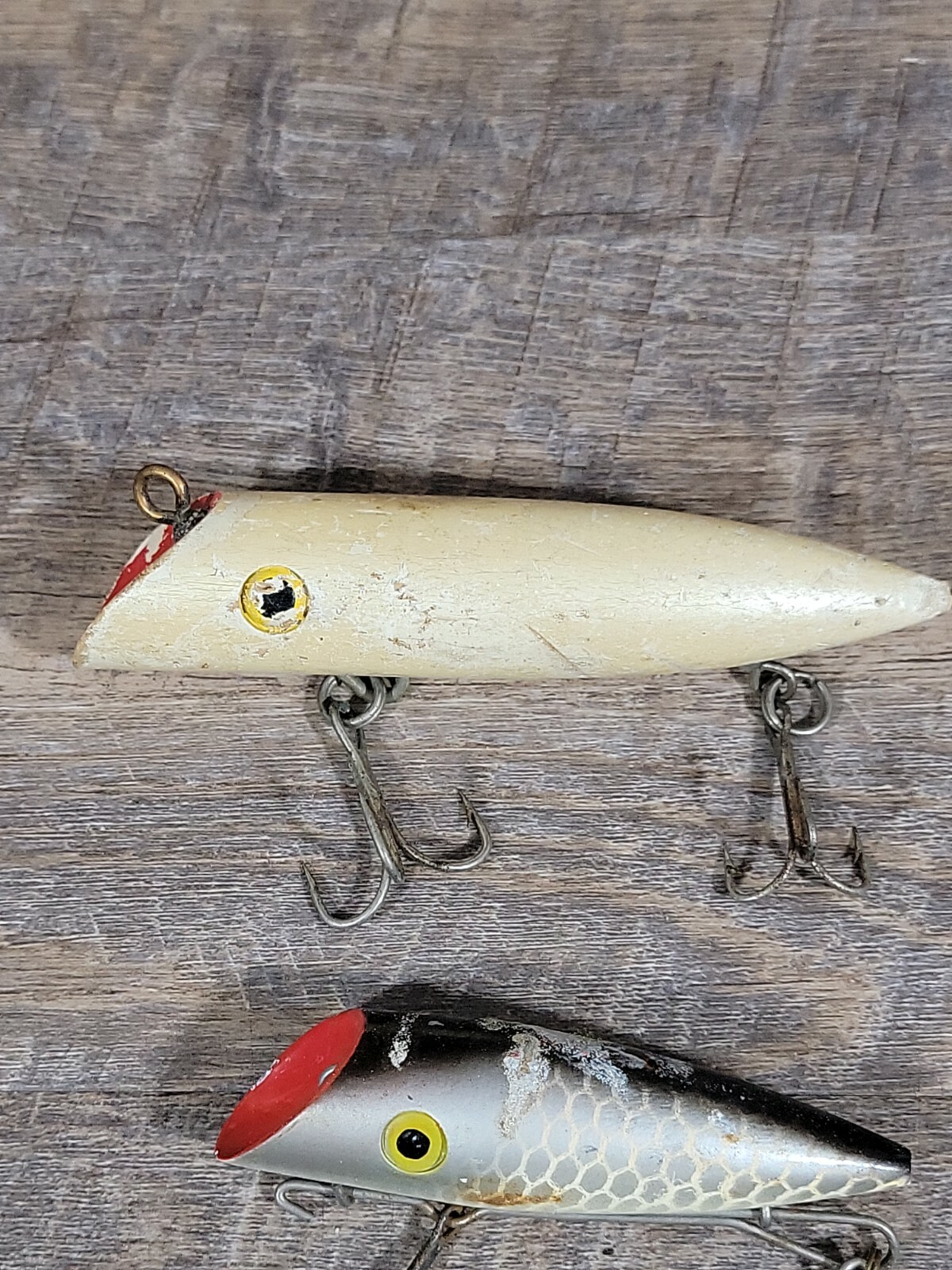 Lot of 3 Salmon Plugs Squids Vintage Wood Plastic Back | eBay