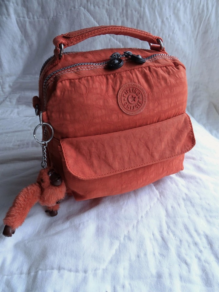 Kipling CANDY Shoulder Crossbody Hand Bag Backpack Burnt Orange AURELIA ...