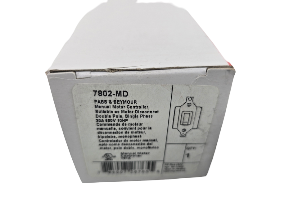 Legrand P&S 7802-MD Manual Motor Controller 2-POLE 1-PHASE 30A 600V ...
