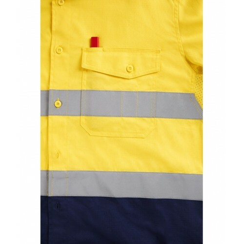 King Gee Workcool 2 Hi-Vis Reflective Spliced Shirt Long Sleeve (K54880 ...