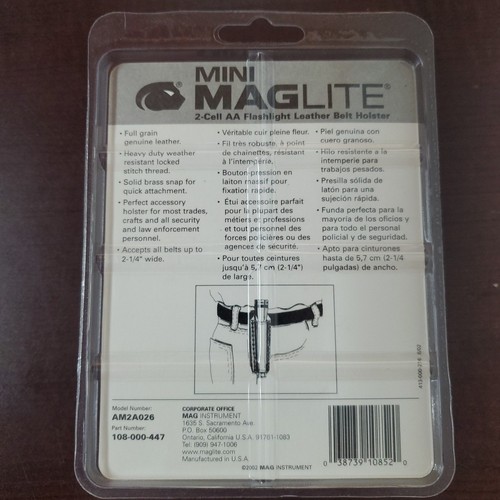 Mini MagLite 2-Cell AA Flashlight Leather Belt Holster AM2A026 | eBay