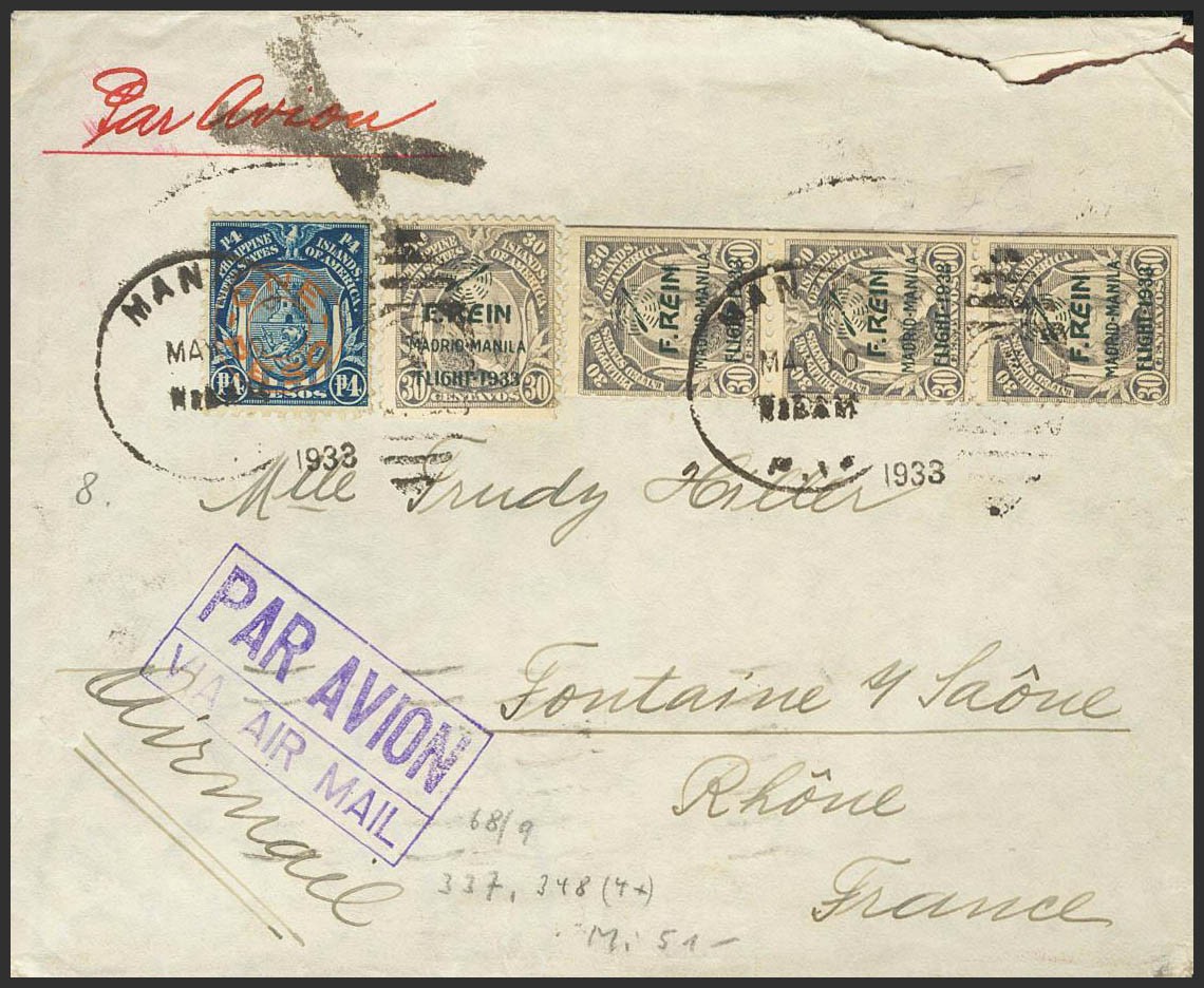 Philippines. Aérien. SUR Yvert 31K(4), 241. 1933. 1 Peso Sur 4 Pesos ...