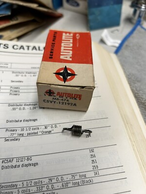 1965-1970 FORD DISTRIBUTOR WEIGHT SPRING SECONDARY 170-200-240 6 CYL ...