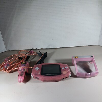 Nintendo GameBoy Advance Clear Pink - With Magnifer/Light + Cables ...
