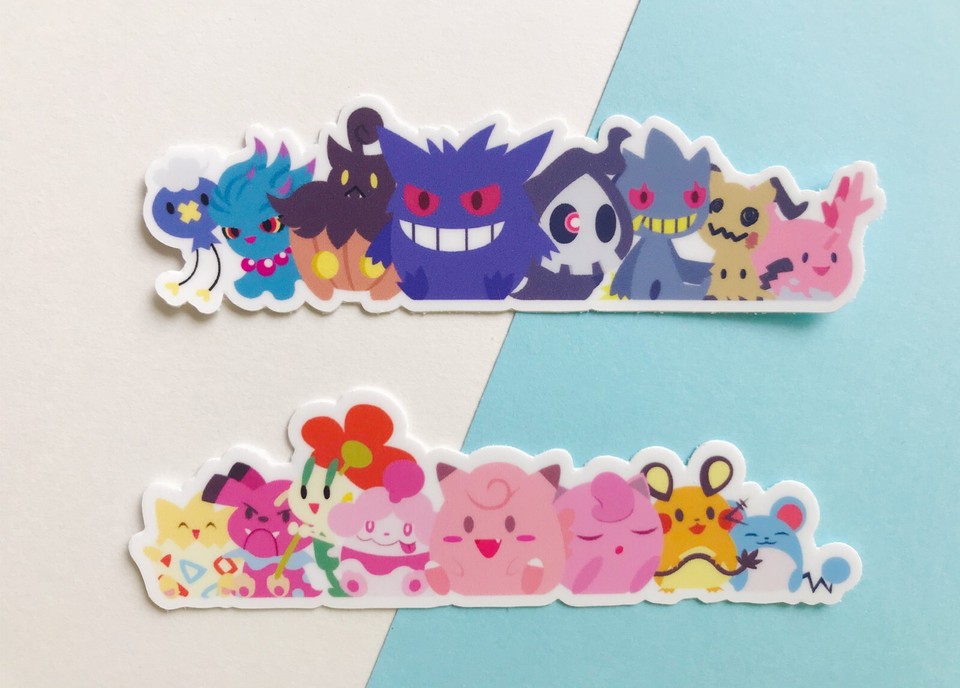 Pokemon Ghost Fairy Type Starter Vinyl Sticker Waterproof Vinyl | eBay