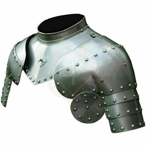 Medieval Larp Gothic steel Pair Of Pauldrons With Gorget Shoulder Armor ...