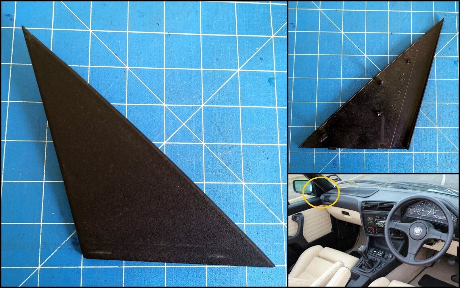 Genuine BMW E21 3 Series Left Side Mirror Interior Cover Panel 9045171 ...