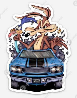 Road Runner Muscle Car MAGNET - Blue Ratfink Style cartoon Rat Fink Odd ...