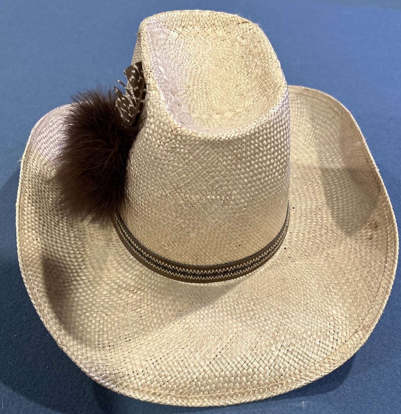 Stetson Roadrunner Straw Hat Bryant Finish Size 7 Cow… - Gem