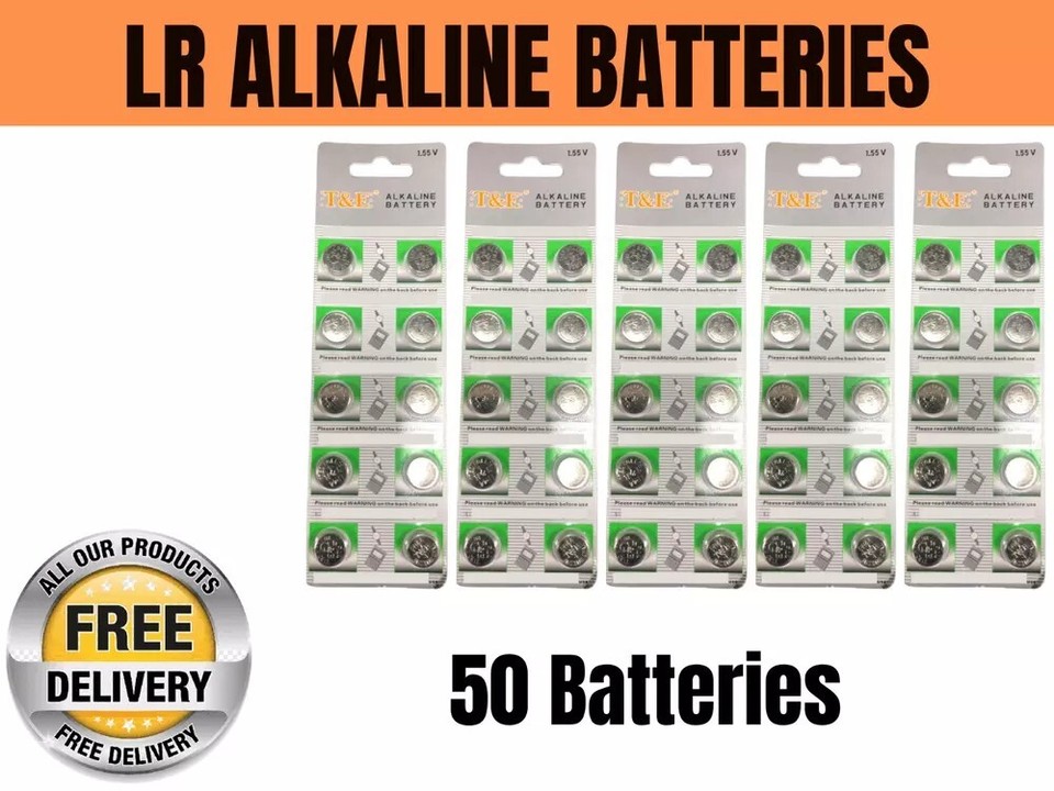 LR44, LR41, LR1130, LR43, LR1120, LR721 1.5V ALKALINE COIN CELL BUTTON ...