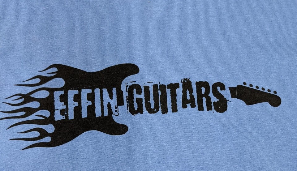 Effin Guitars Logo T-Shirt, Carolina Blue Size X-Large - 100% Cotton | eBay