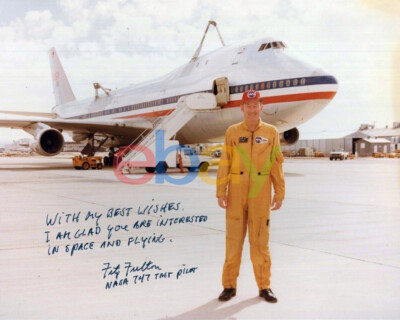 FITZ FULTON SIGNED 8x10 COLOR PHOTO+COA LEGENDARY NASA 747 TEST PILOT ...