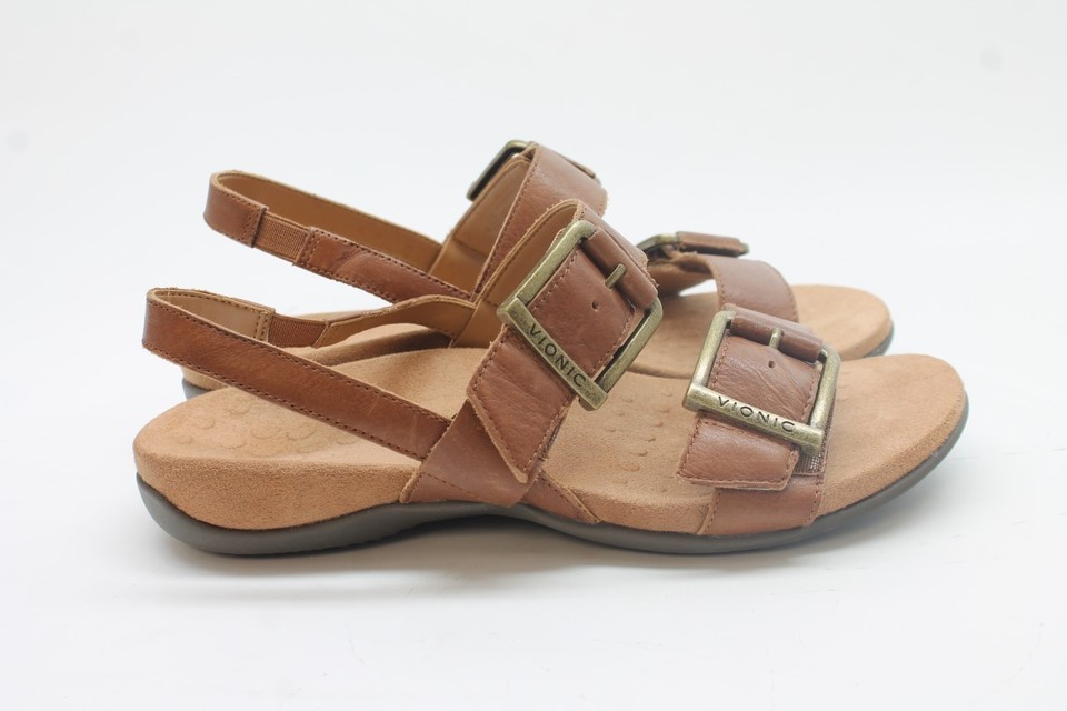 Vionic Women's Reese Slingback Tan Leather Sandals FS 6M | eBay