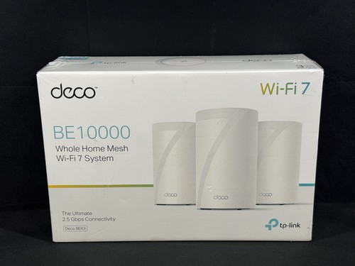 TP-Link Deco BE63 Tri-Band WiFi 7 BE10000 Whole Home Mesh System 3 Pack ...