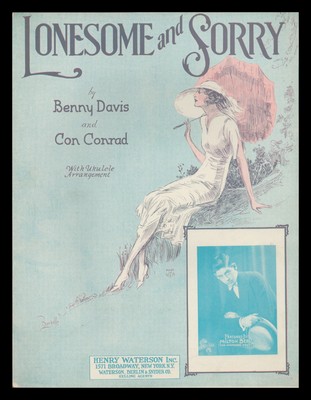 LONESOME AND SORRY Davis/Conrad 1926 MILTON BERLE Vintage Sheet Music ...