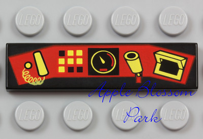 NEW Lego CONTROL PANEL TILE Black 1x4 Minifig Train Computer Screen ...
