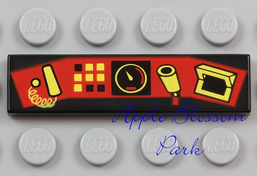 NEW Lego CONTROL PANEL TILE Black 1x4 Minifig Train Computer Screen ...