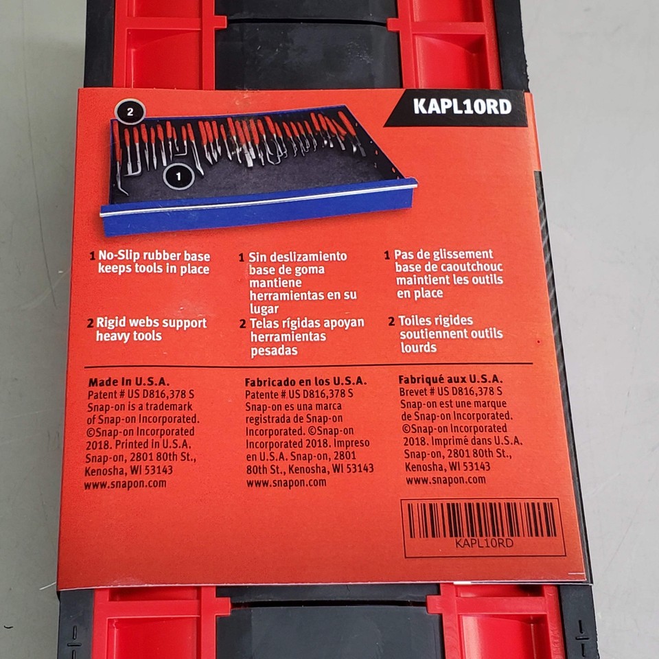 SNAP-ON Plier Organizer Tray Anti Slip 10" Red KAPL10RD | eBay