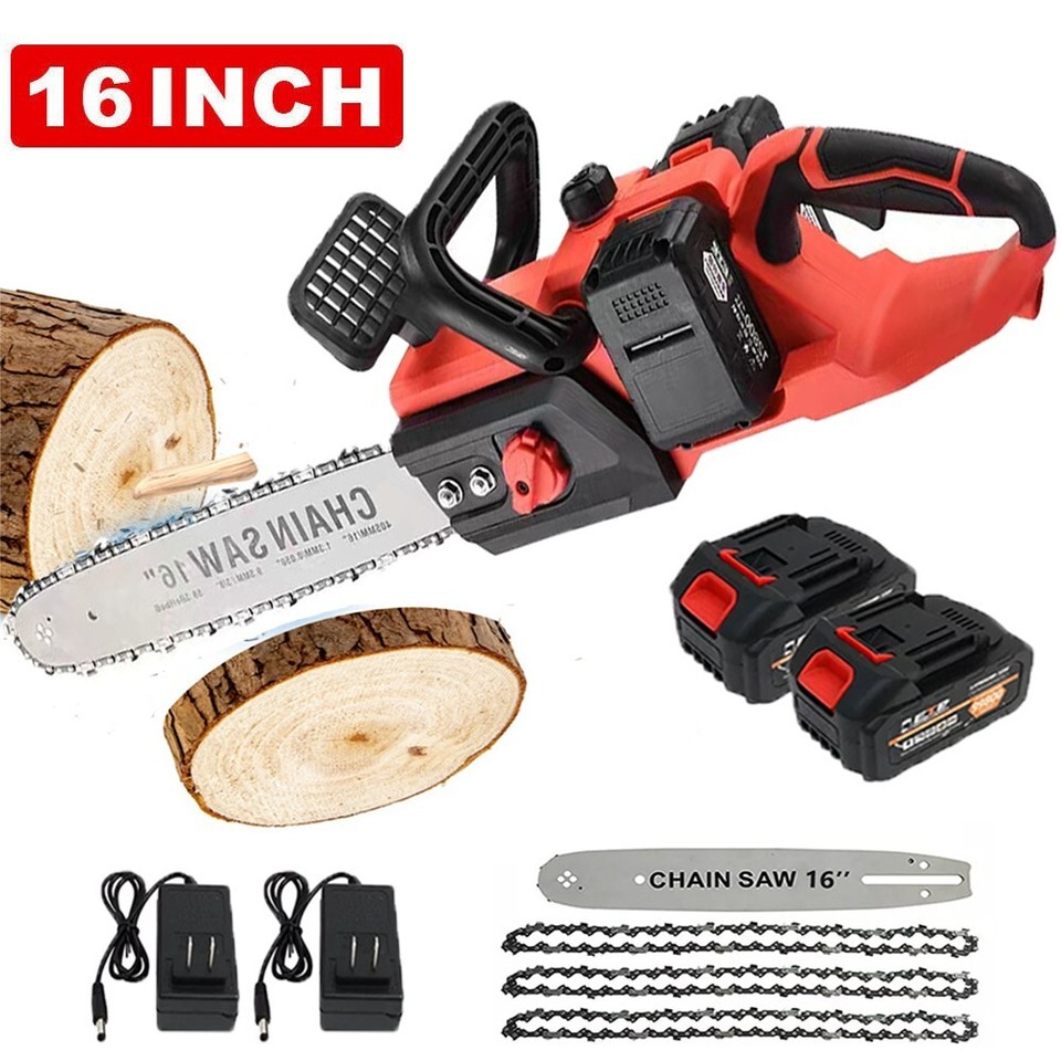 16" Cordless Chainsaw 42V Brushless Electric Handheld Chain Saw w ...