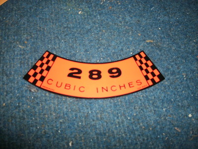 1965 1966 1967 FORD MUSTANG FAIRLANE RANCHERO 289 CUBIC INCHES AIR ...