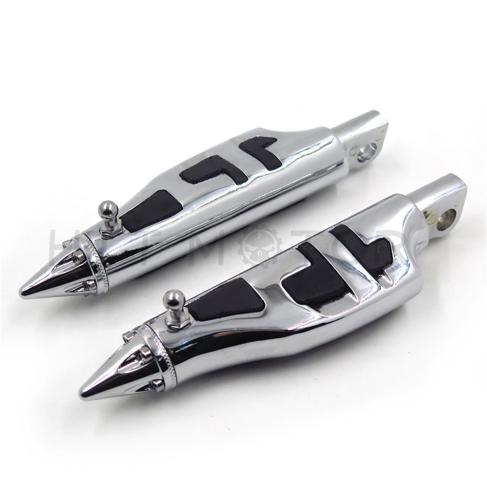 Chrome Spike Foot Pegs Mount Male Peg for Harley Dyna Softail Sportster ...