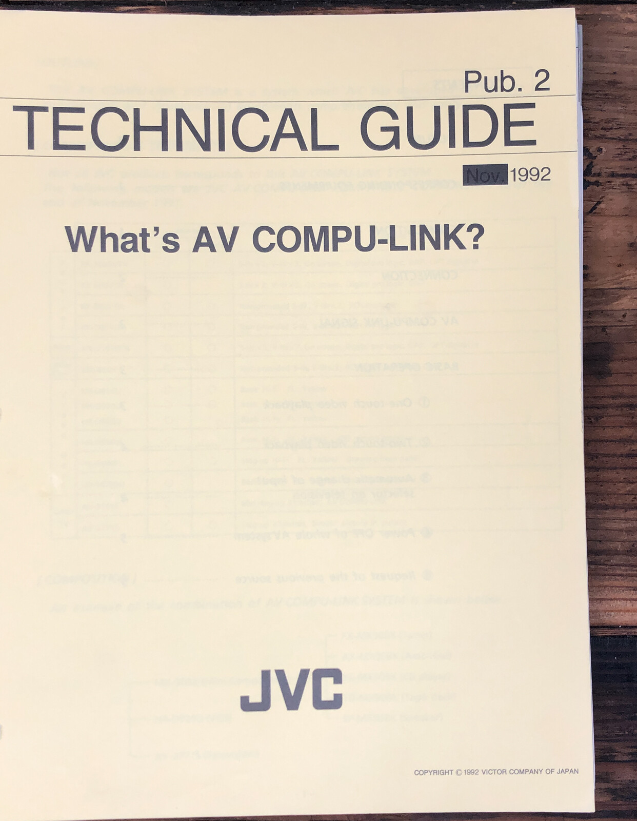 JVC Pub. 2What is AV Compu-Link? 1992 Service Manual *Original* | eBay