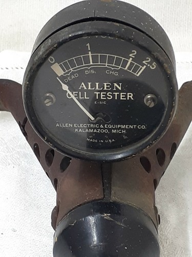 1950's Vintage primitive Allen Cell Tester antique wood handled battery ...
