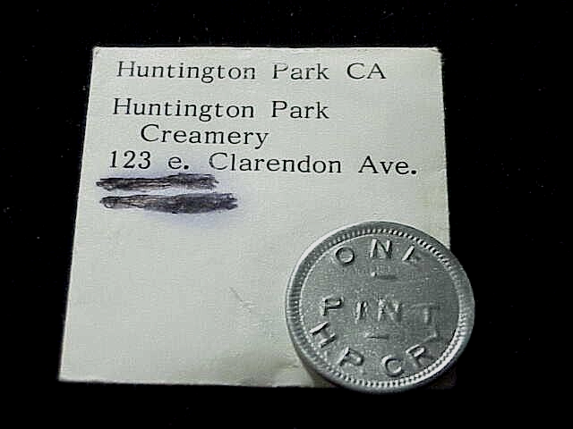 Huntington Park CA Huntington Park Creamery, California pint dairy ...