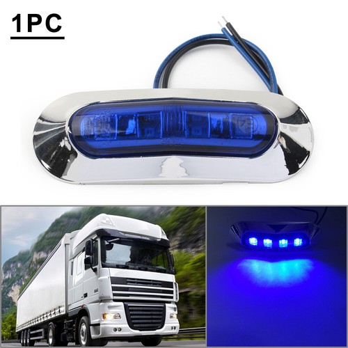 4 LED Side Clearance Marker Light Blue Lamp 12V 24V For Car Truck ...