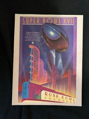 1983 Super Bowl XVII 17 Program Washington Redskins vs Miami Dolphins ...