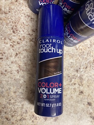 Clairol Root Touch Up Color & Volume 2 in 1 Hair Coloring Spray, Dark ...