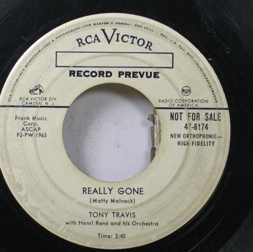 50'S & 60'S Promo 45 Tony Travis - Really Gone / A Face In The Crowd On ...