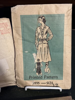 VINTAGE MAIL ORDER ANNE ADAMS 4555 MISSES DRESS PRINTED PATTERN CUT ...