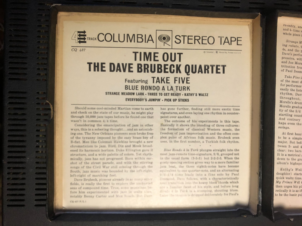 Dave Brubeck Time Out 4 Track 7" Tape Reel | eBay
