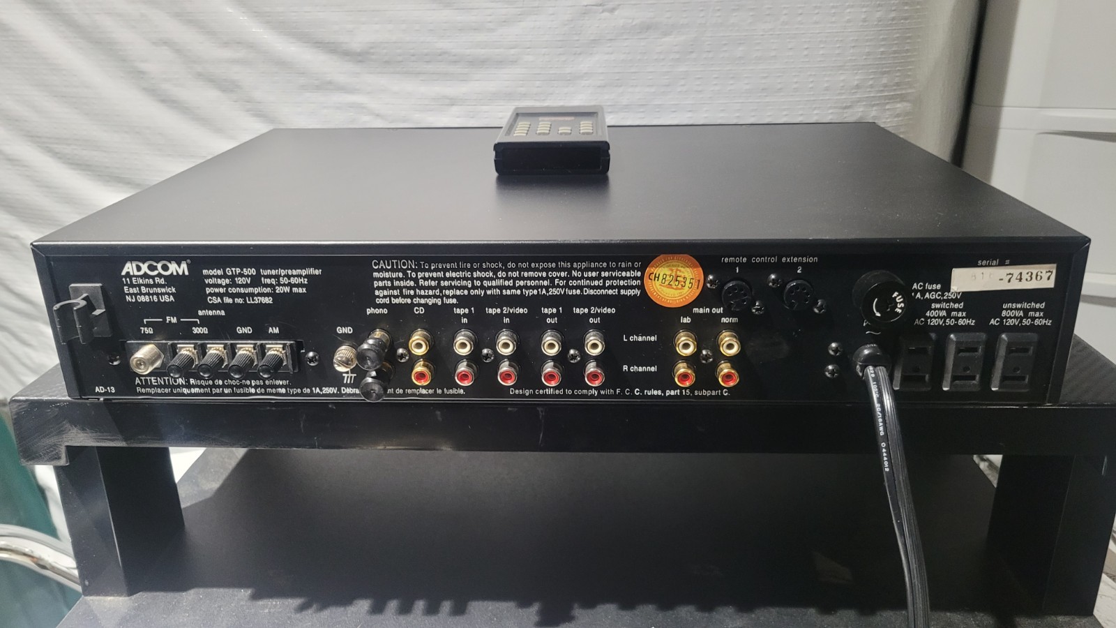 Adcom GTP-500 AM/FM Tuner Preamplifier Works Nice With Remote Made In ...