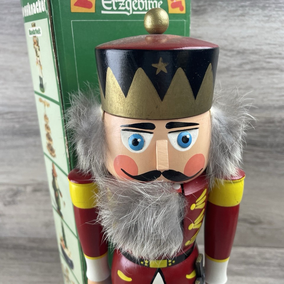 Vintage Original German Nutcracker by Erzgebirge Prince 13" tall With ...