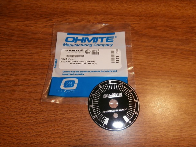 Ohmite 5000 5000e Potentiometer Dial Face Plate for sale online | eBay
