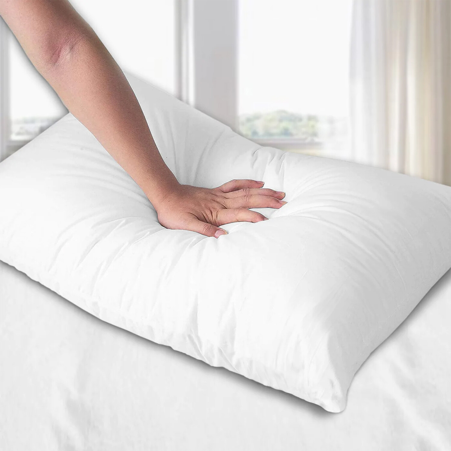 Pack Of 2 Pillows Large Soft Bounce Back Memory Foam Firm Deluxe ...
