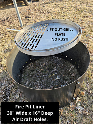 Fire pit ring with Food Grade Stainless Steel Cooking Grill. | eBay