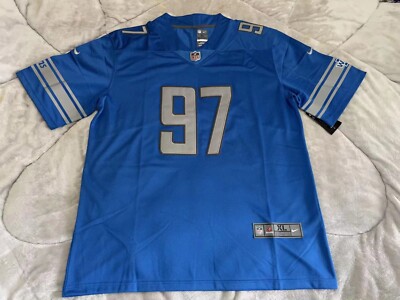 Adult Detroit Lions #97 Sportshirt Blue Stitched | eBay Australia