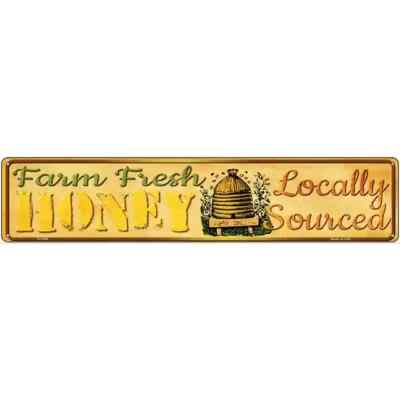 Farm Fresh Honey 3"x12" metal street sign plaque Home Door Garage Wall ...