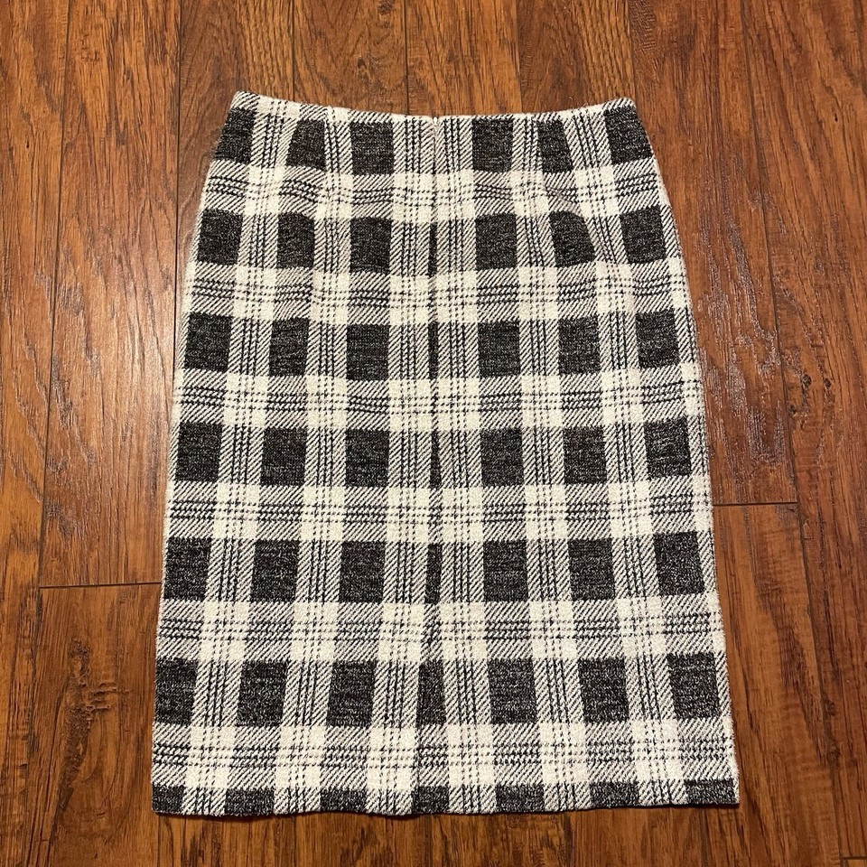 Christopher Banks Womens Skirt Size 12 Black Plaid Midi Length Lined ...